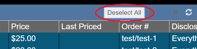 "Select All" and "Deselect All" – DTI